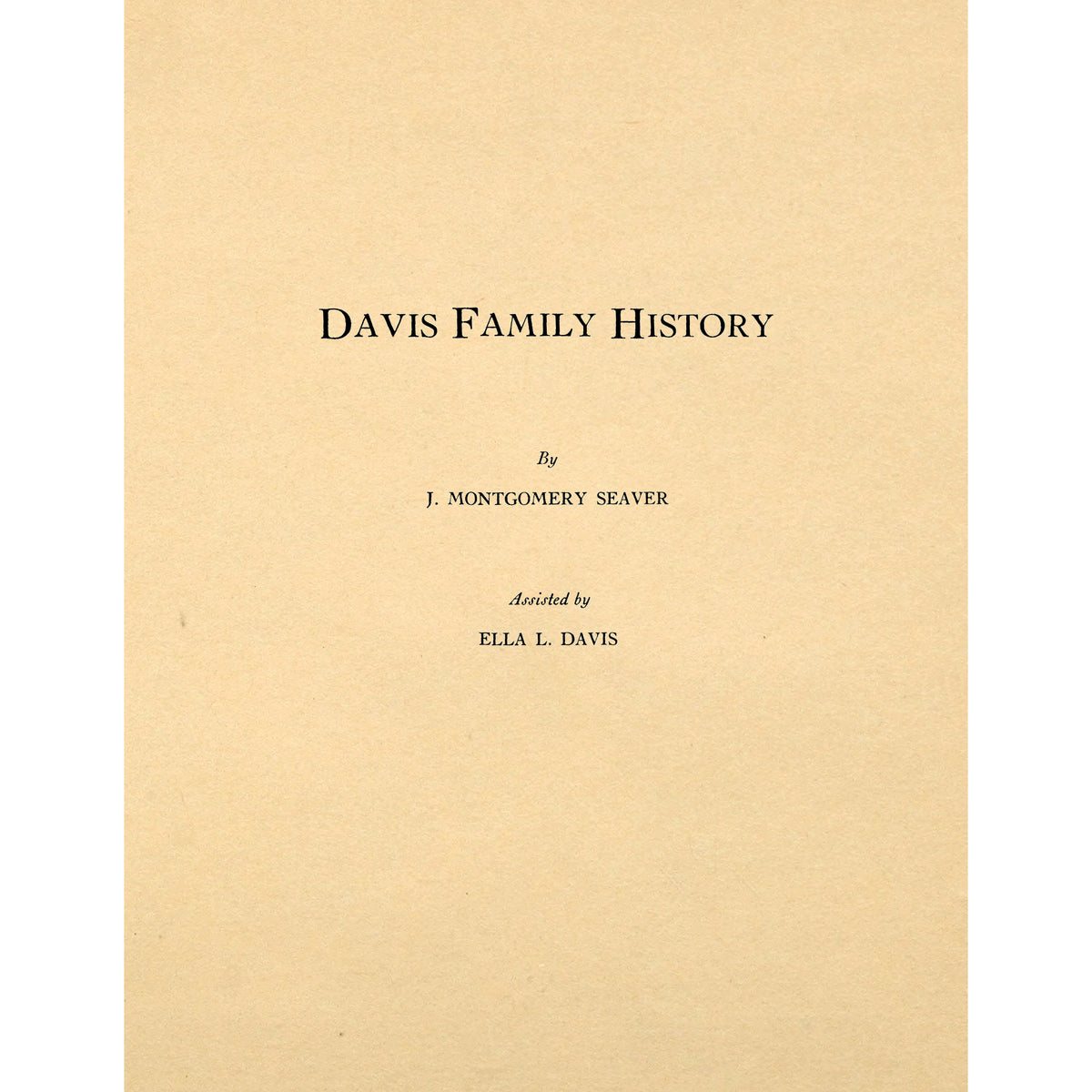 Davis family history – Apple Manor Press