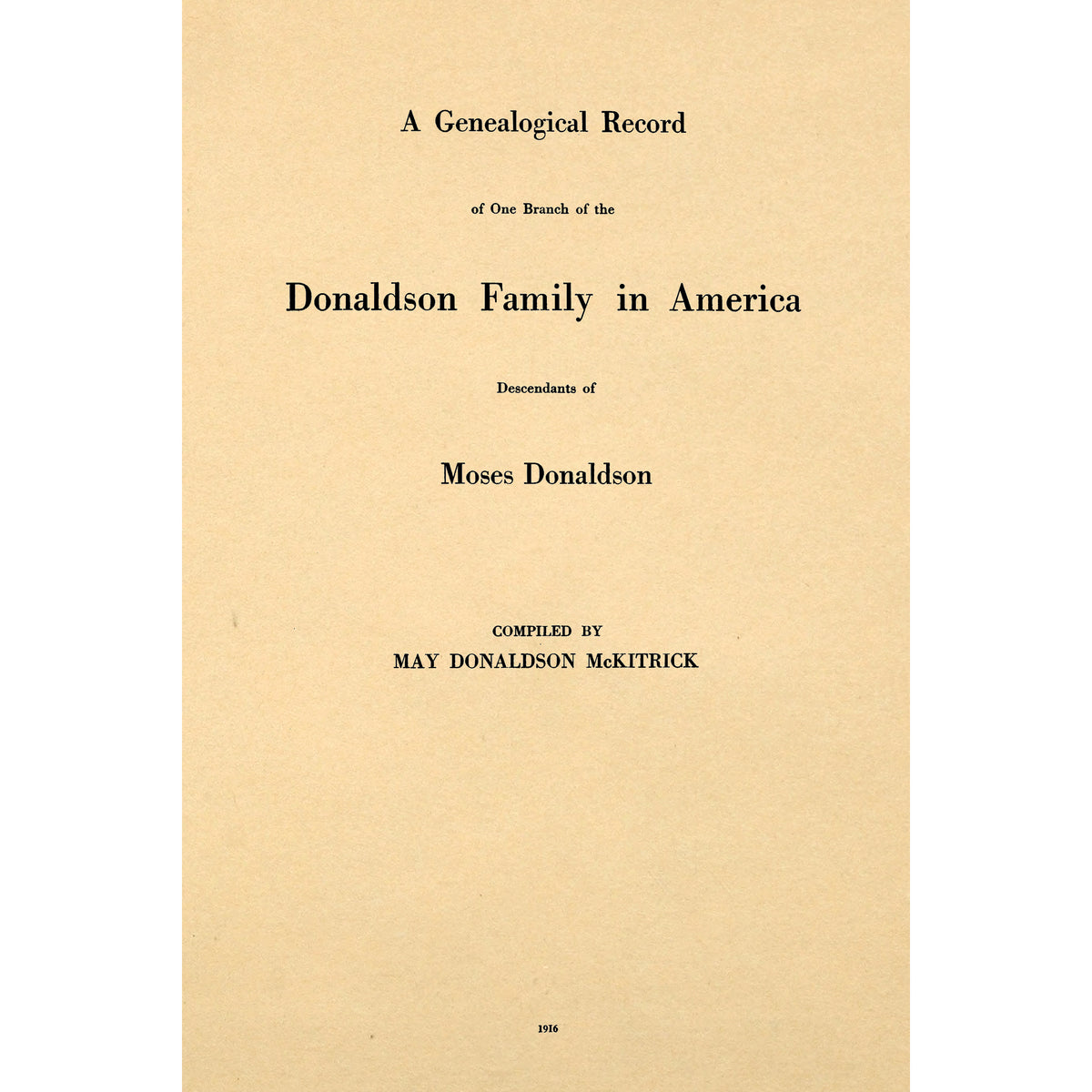 Donaldson Family In America – Apple Manor Press