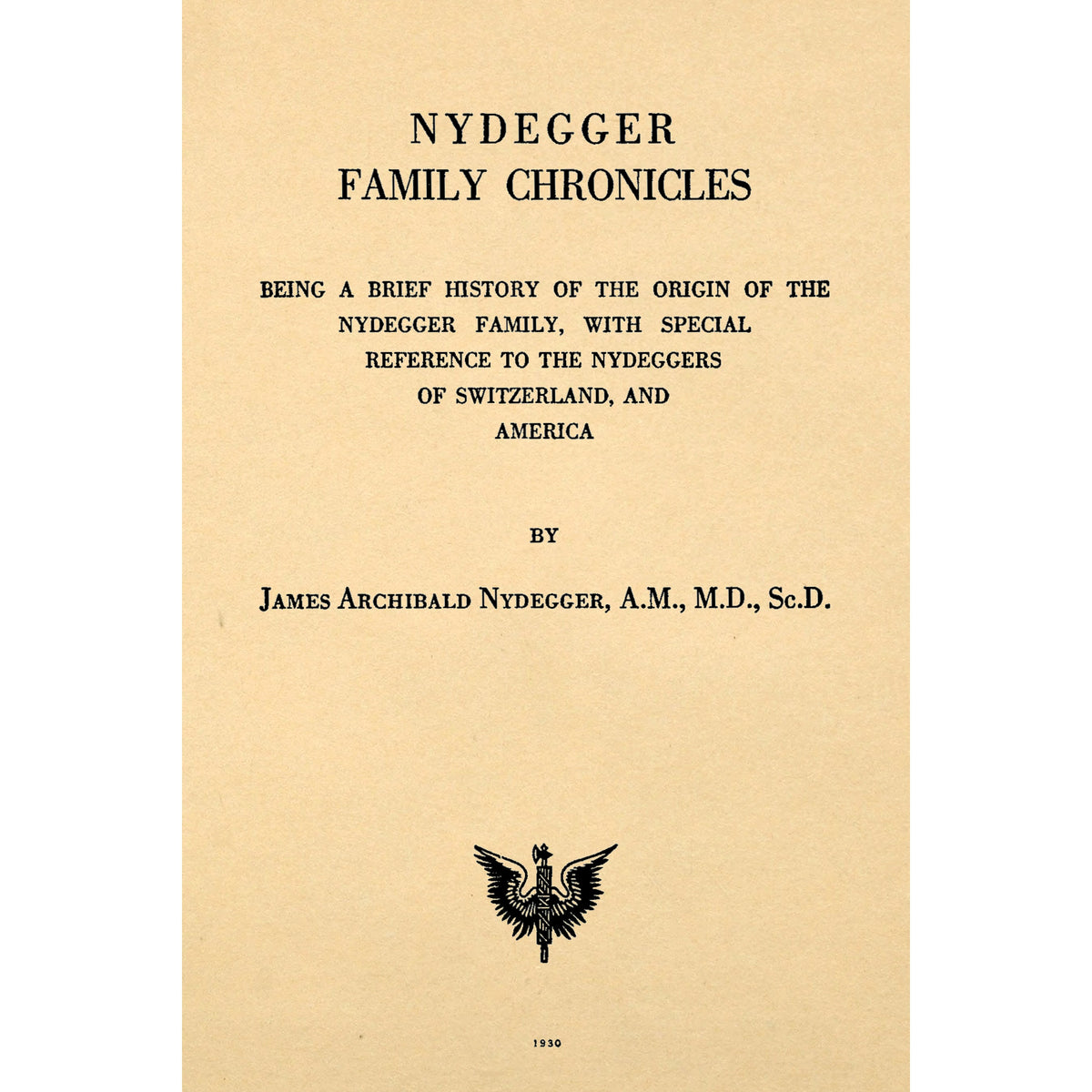 Nydegger Family Chronicles – Apple Manor Press