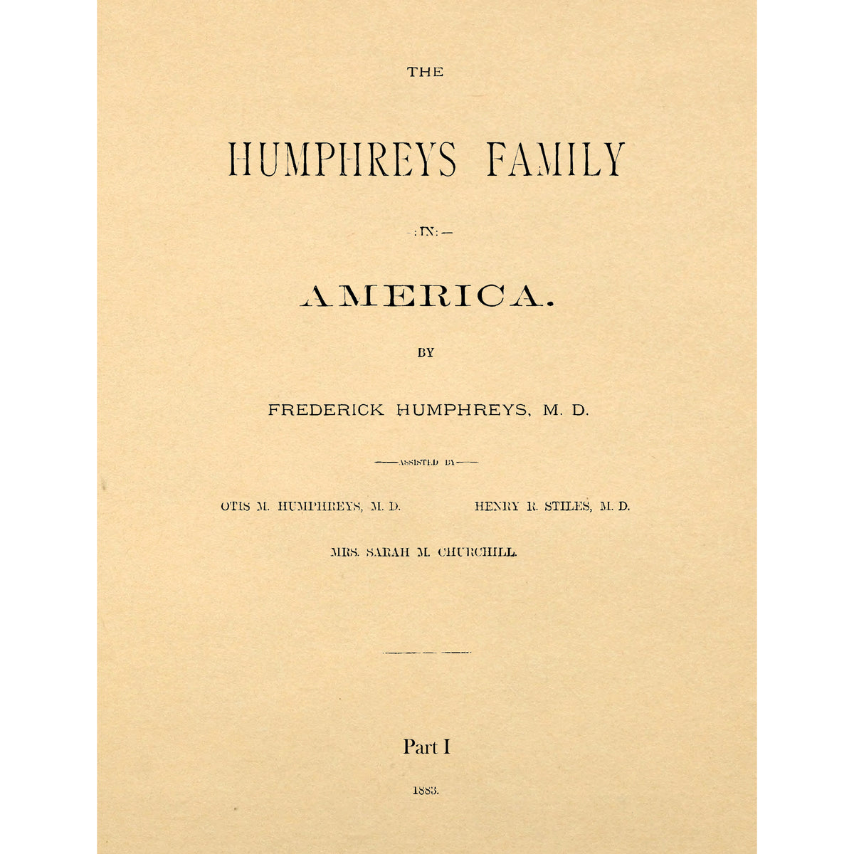 The Humphreys Family In America – Apple Manor Press