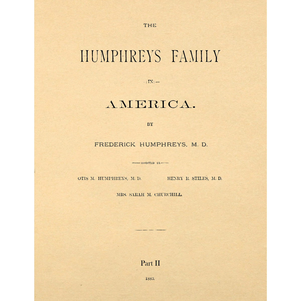 The Humphreys Family In America – Apple Manor Press