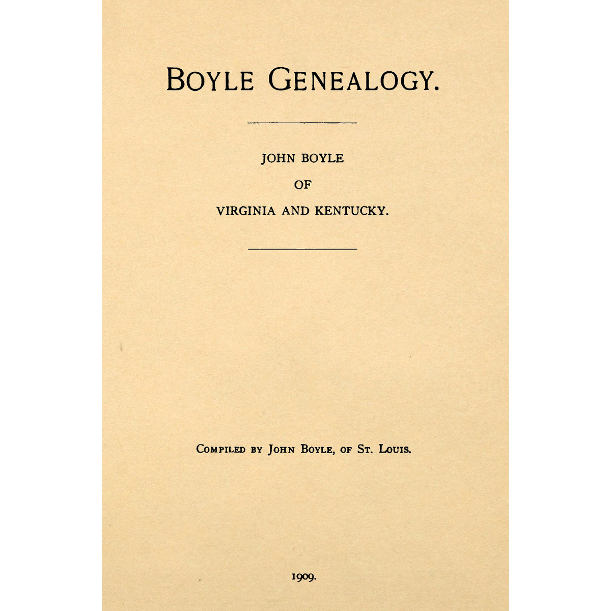 Boyle Genealogy; – Apple Manor Press