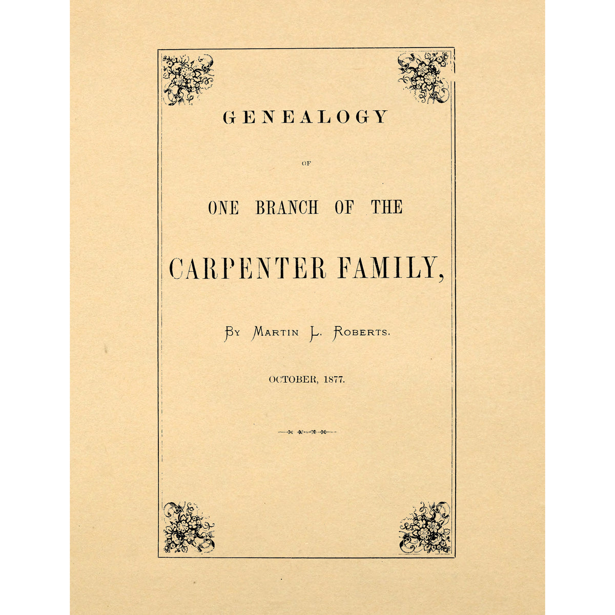 Genealogy of one branch of the Carpenter family – Apple Manor Press