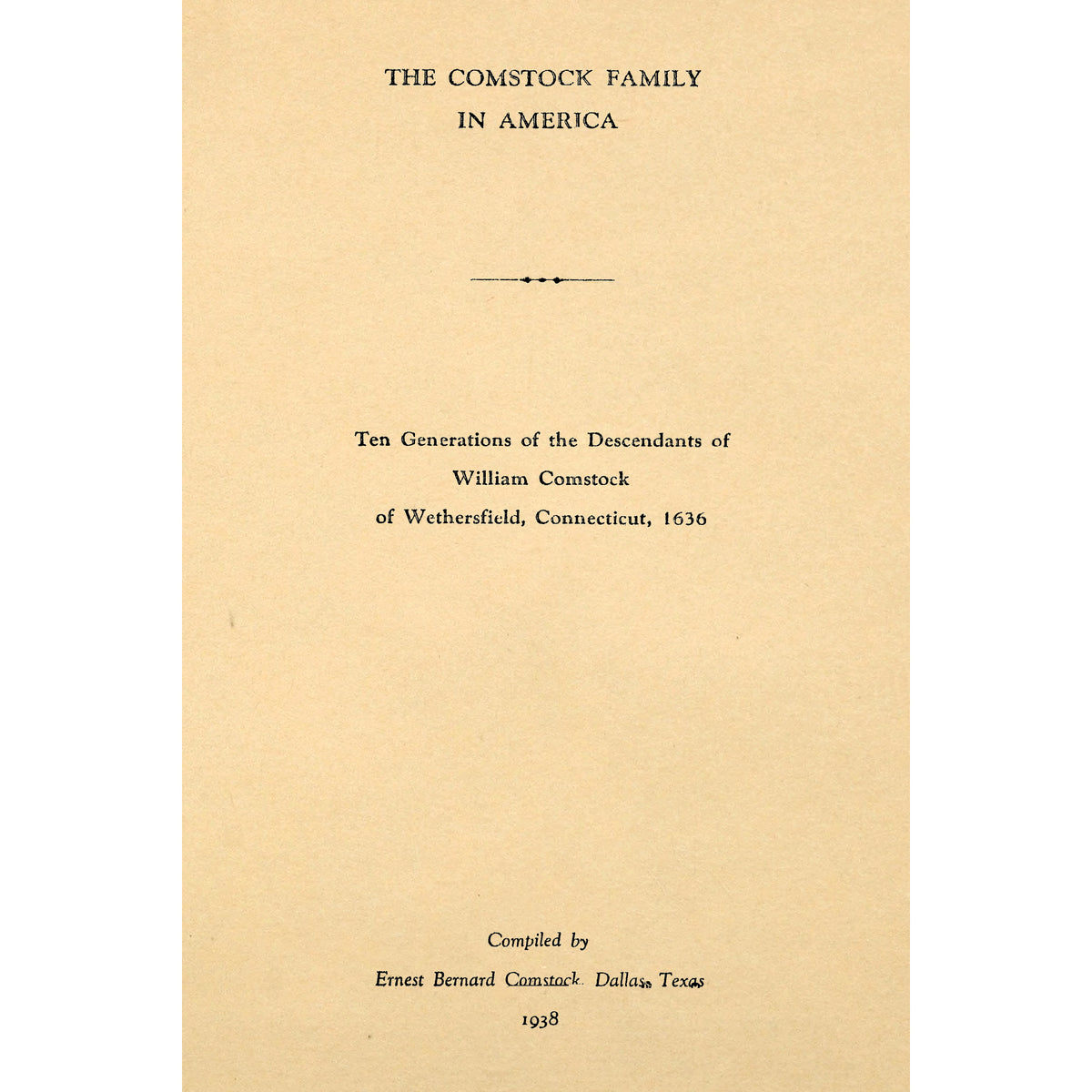 The Comstock Family In America – Apple Manor Press