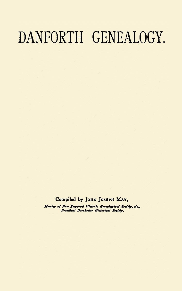 Danforth Genealogy. – Apple Manor Press