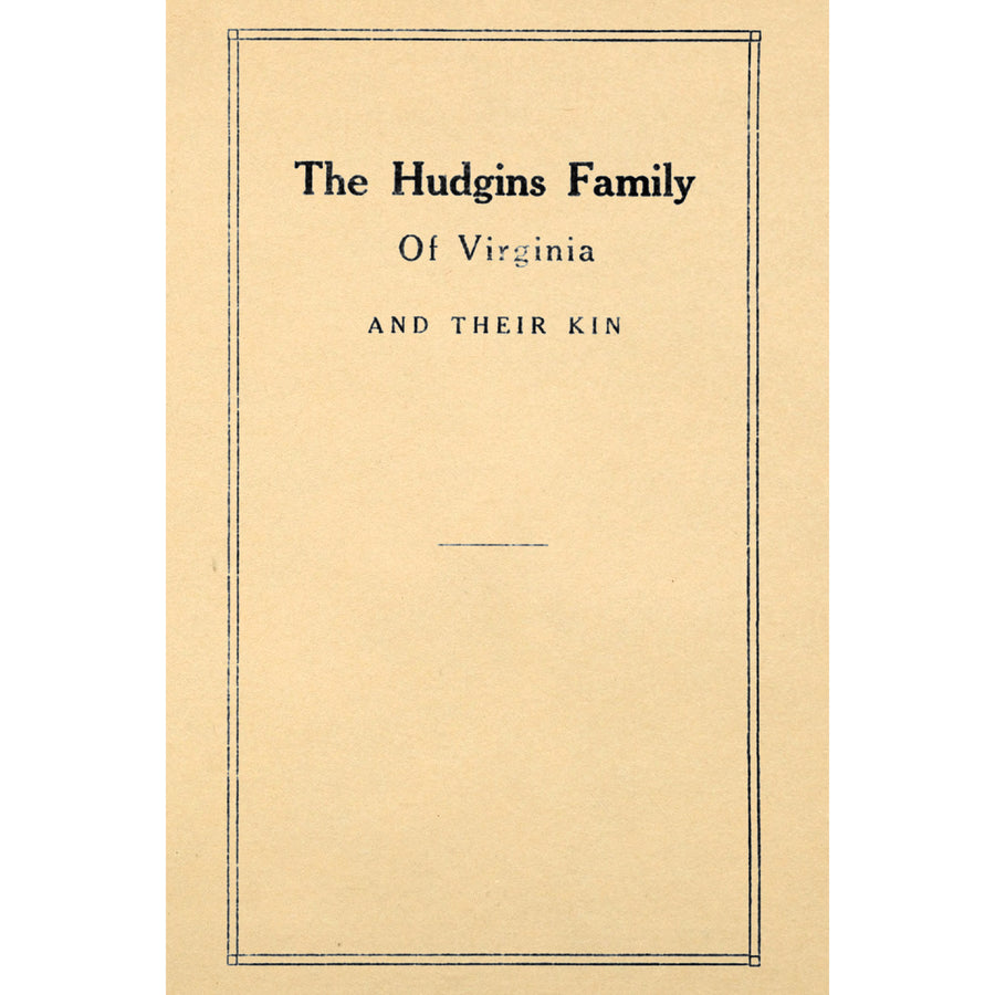 The Hudgins Family of Virginia – Apple Manor Press